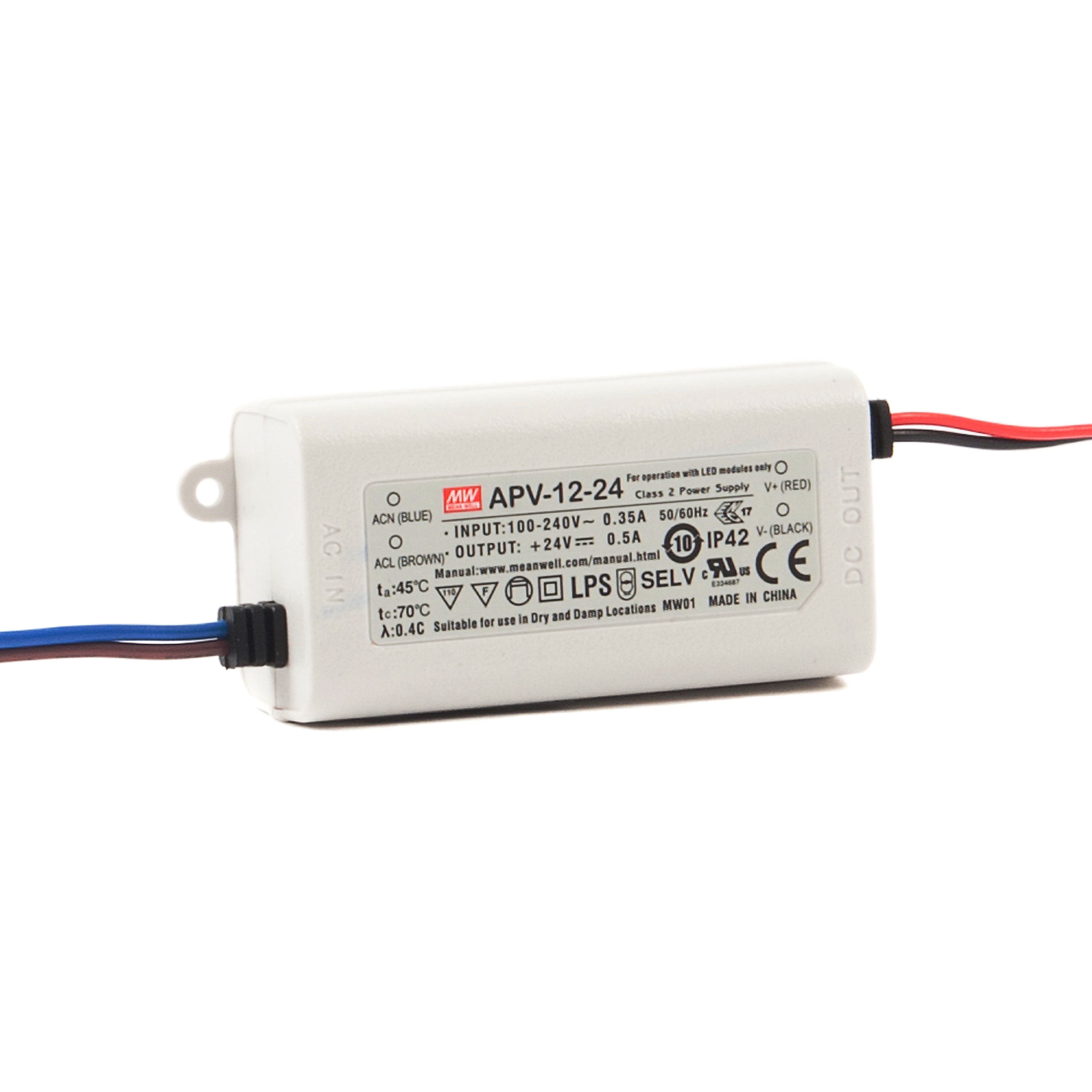 APV 12 Watt LED Power Supply to IP42 24V DC
