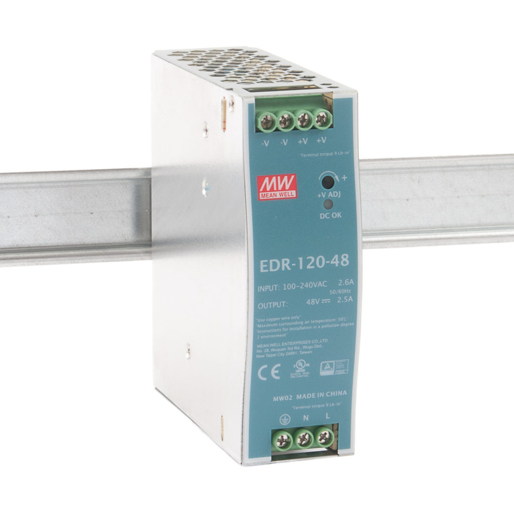 Mean Well EDR 120 Watt Economical DIN Rail Power Supply 24V DC 5.0A (GA)