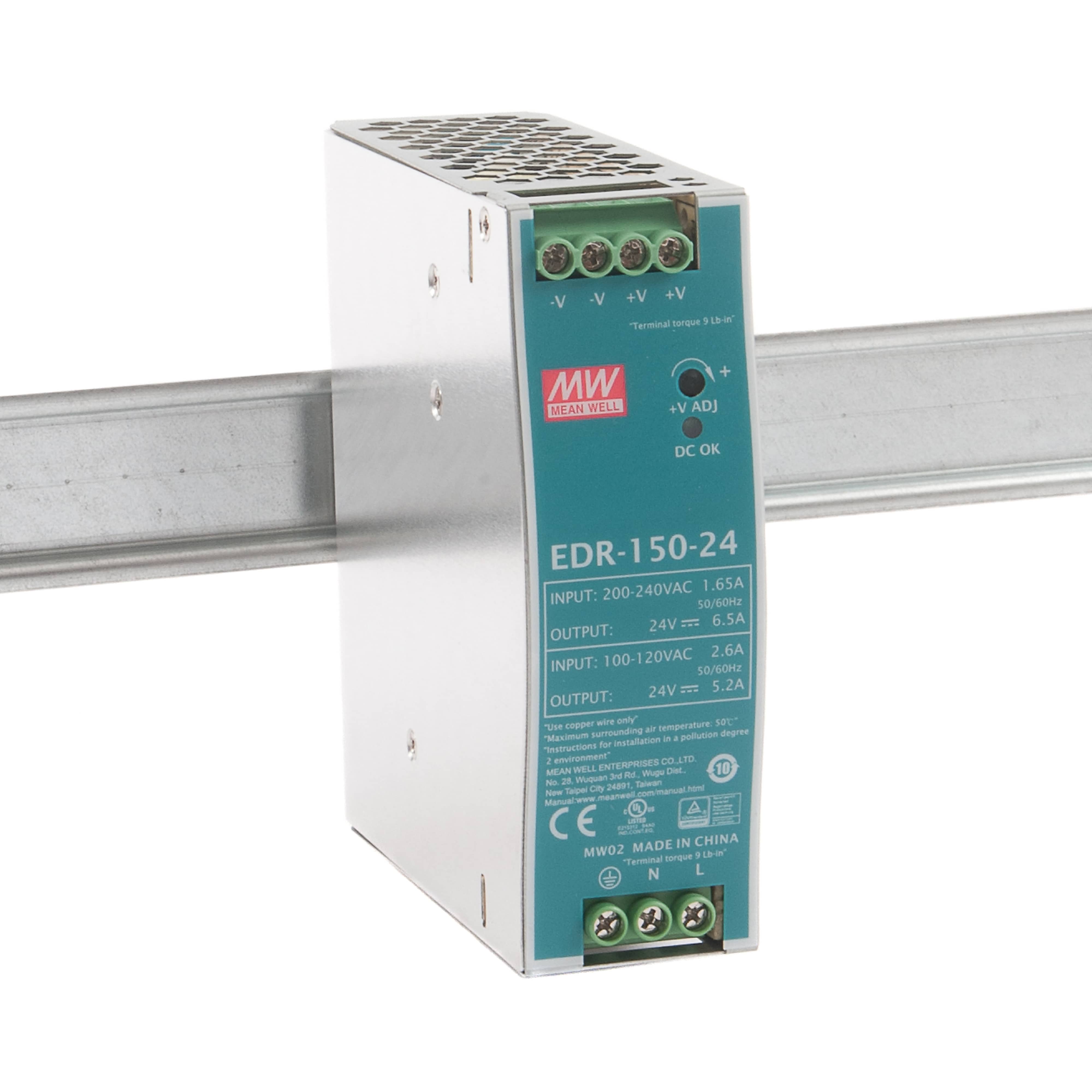 EDR 150 Watt Economical DIN Rail Power Supply 24V DC 6.5A