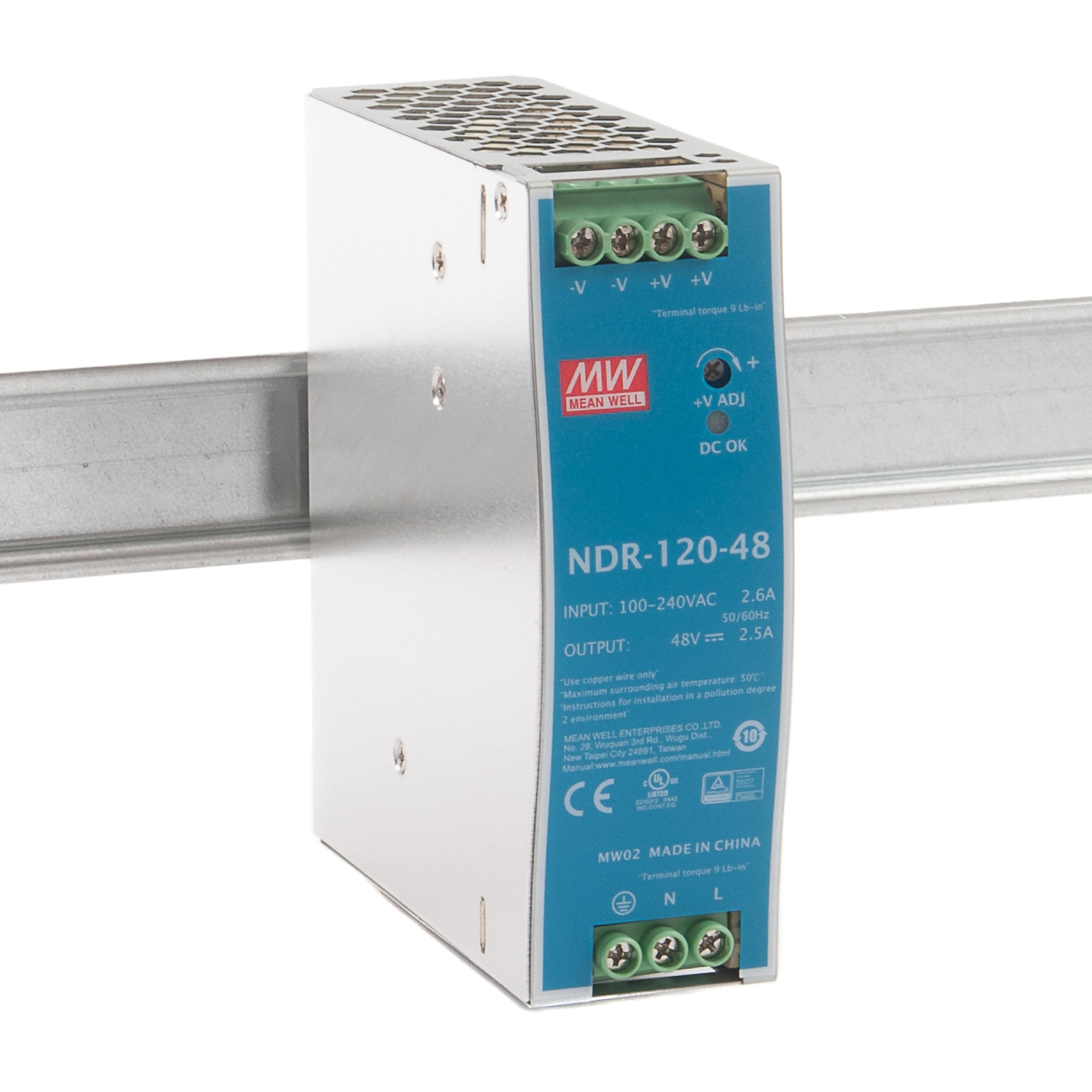 NDR 120 Watt Economical DIN Rail Power Supply 48V DC 2.5A
