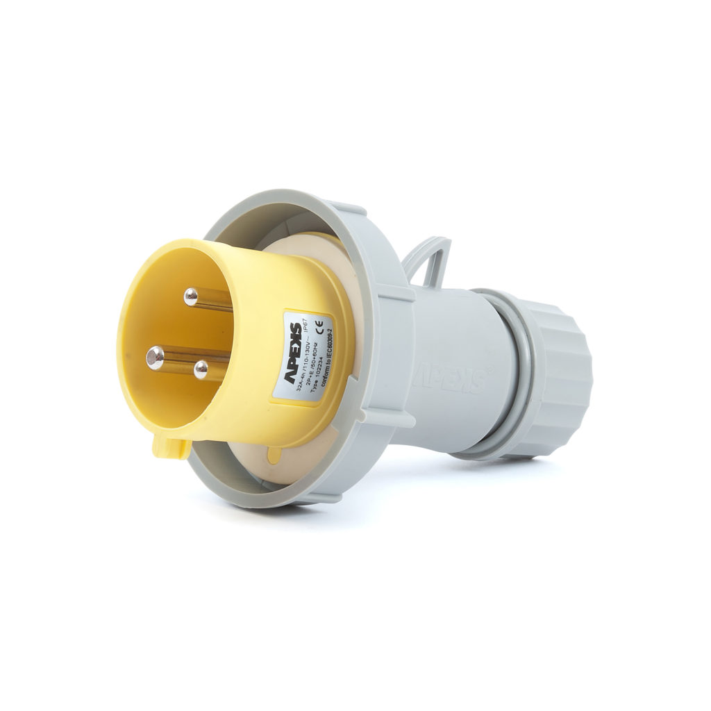 PP67 110V AC 2 Pin + Earth Industrial Plug to IP67 16A