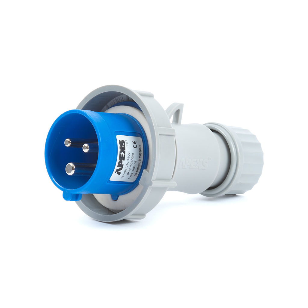 PP67 230V AC 2 Pin + Earth Industrial Plug to IP67 16A