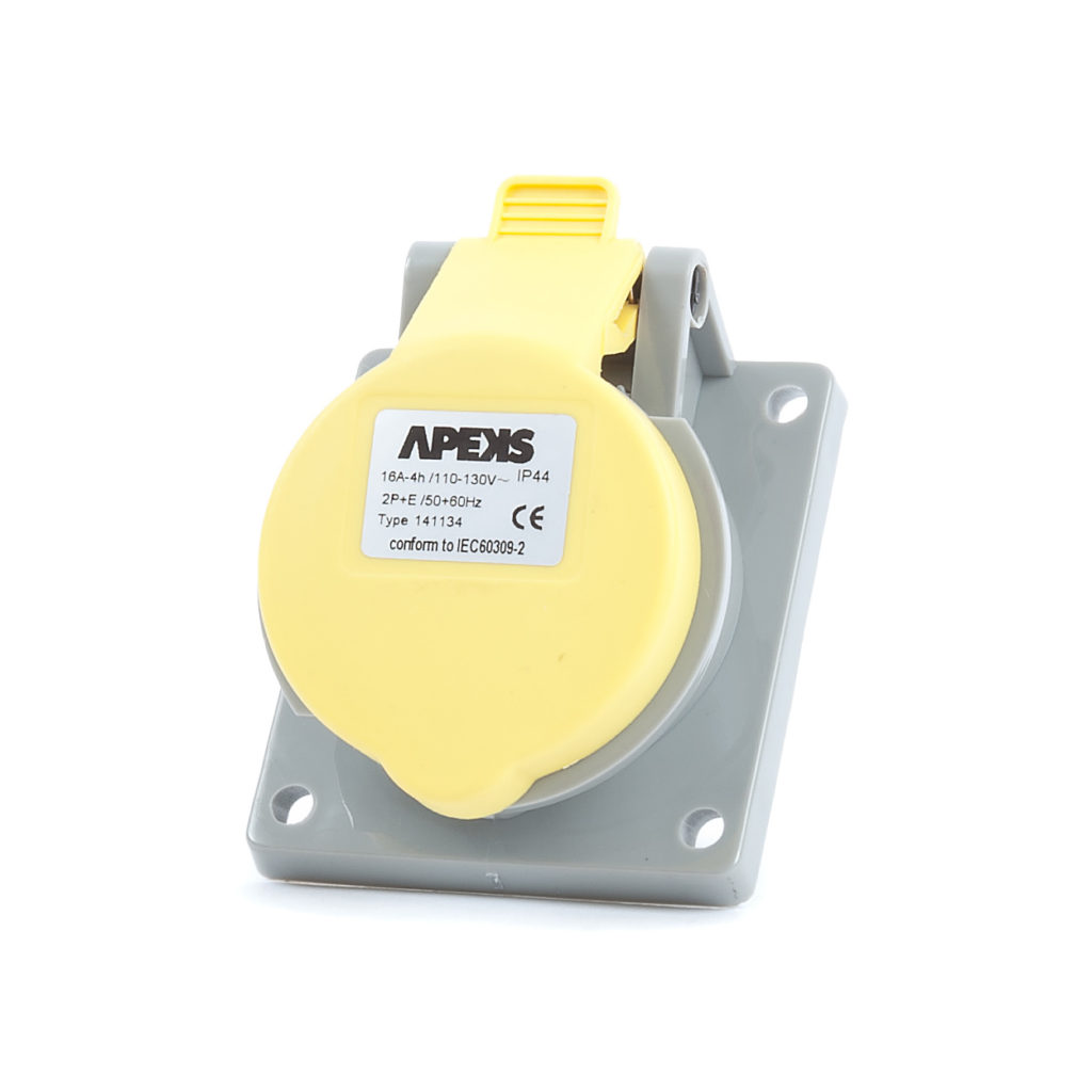 PS44 110V AC 2 Pin + Earth Industrial Socket to IP44 16A
