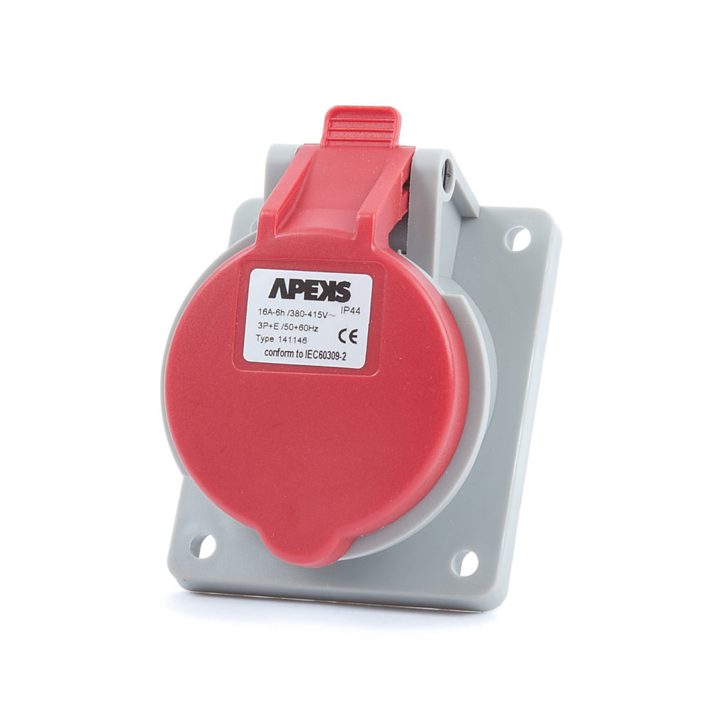 PS44 400V AC 3 Pin + Earth Industrial Socket to IP44 16A