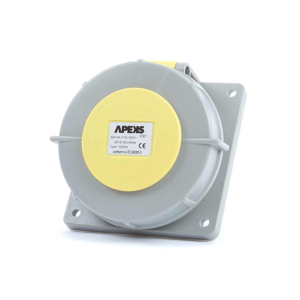 PS67 110V AC 2 Pin + Earth Industrial Socket to IP67 16A