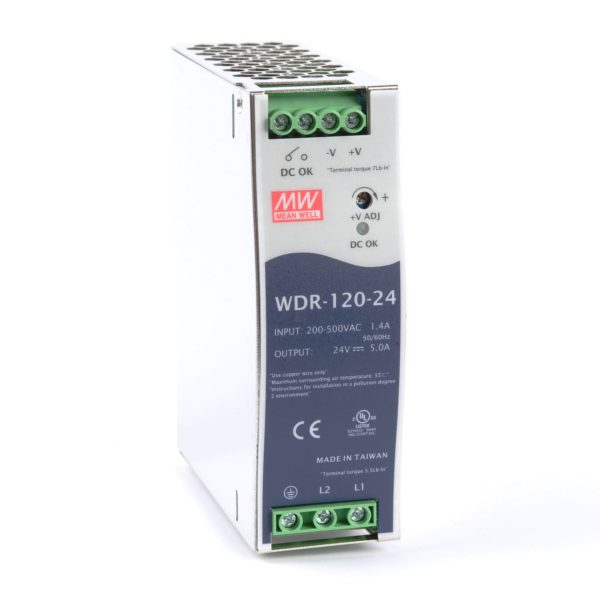 WDR 120 Watt Wide Input Range DIN Rail Power Supply 12V DC 10.0A