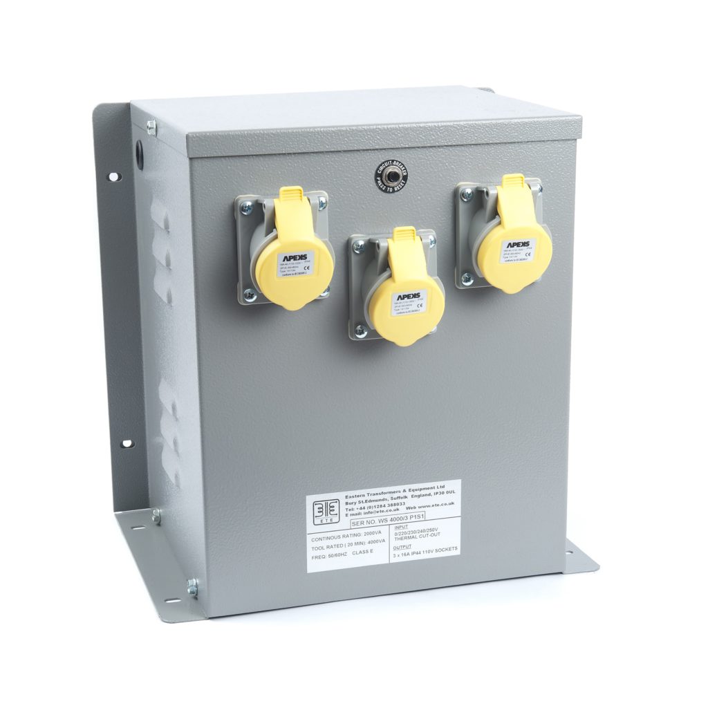 WS Enclosed 240/110V Input Protected Transformer 4kVA