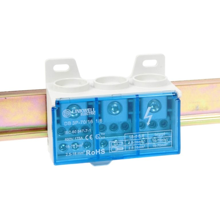 DB Series 690V 3 Pole Distribution Block for Copper Cable 125A