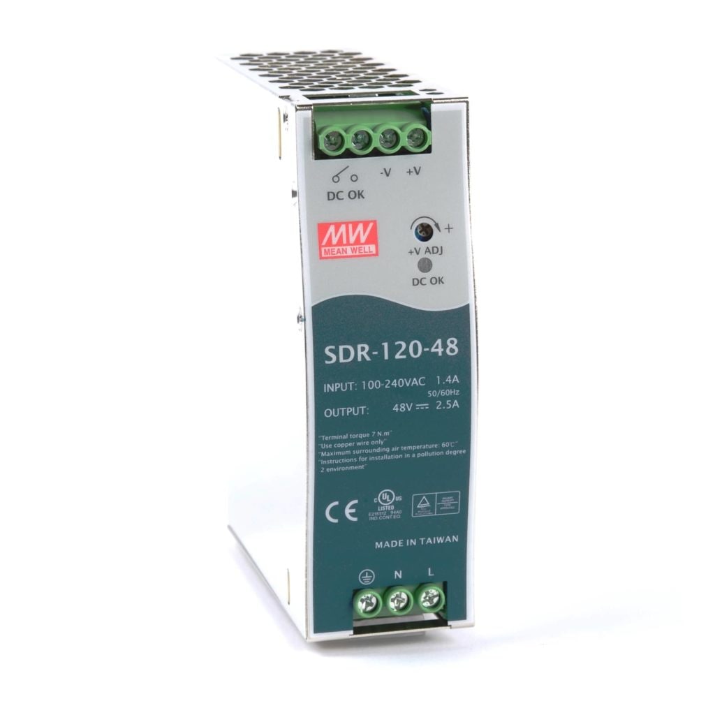 SDR 120 Watt Slimline DIN Rail Power Supply with PFC 48V DC 2.5A