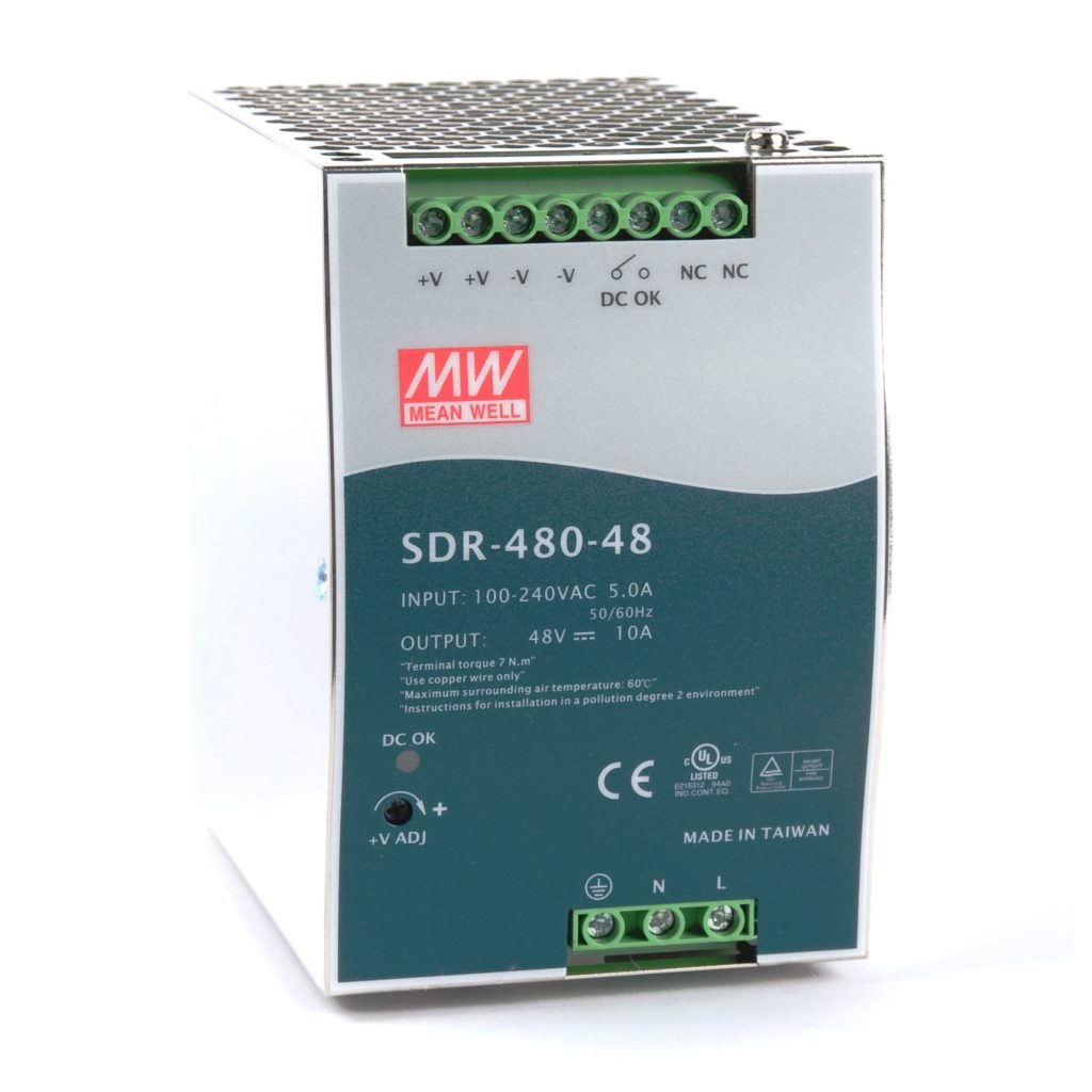 SDR 480 Watt Slimline DIN Rail Power Supply with PFC 48V DC 10.0A