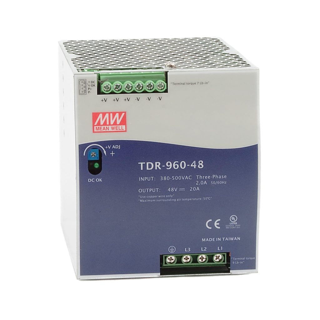 TDR 960 Watt Wide Input Range DIN Rail Power Supply 24V DC 40A